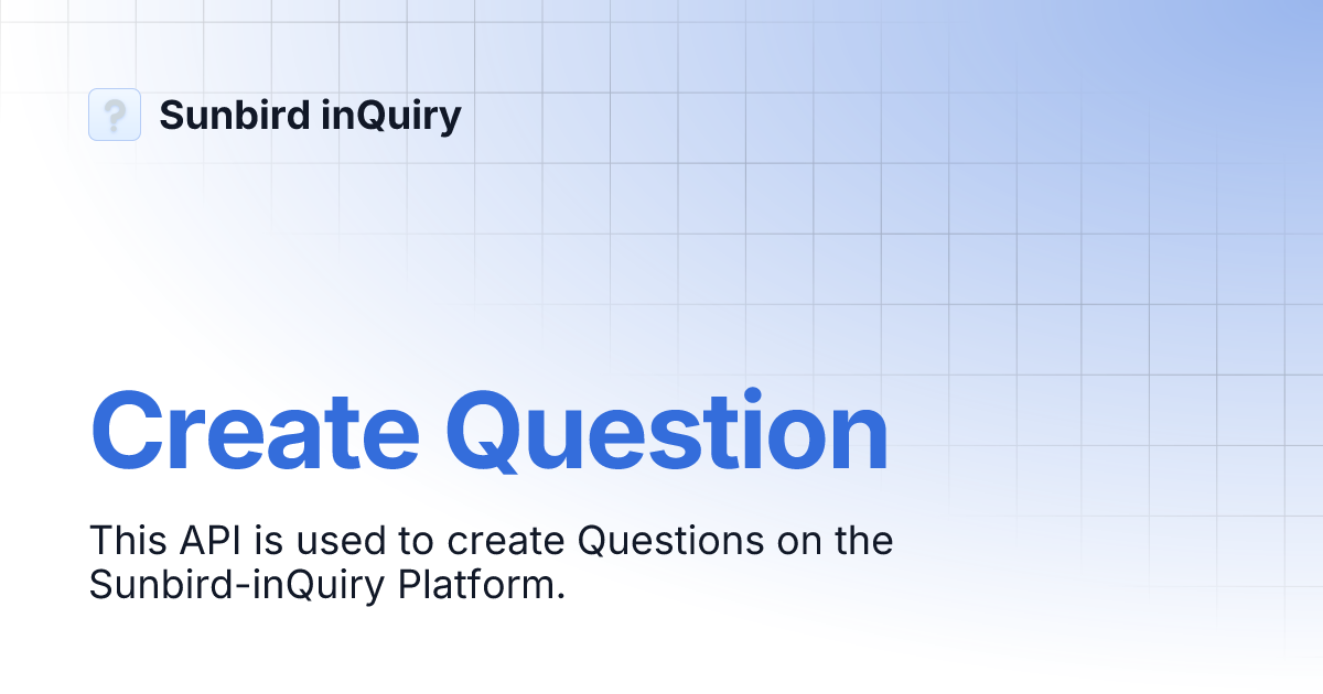 Create Question | Sunbird inQuiry