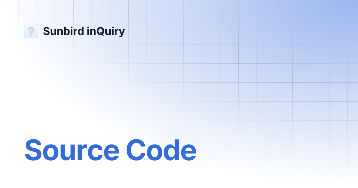Source Code | Sunbird inQuiry
